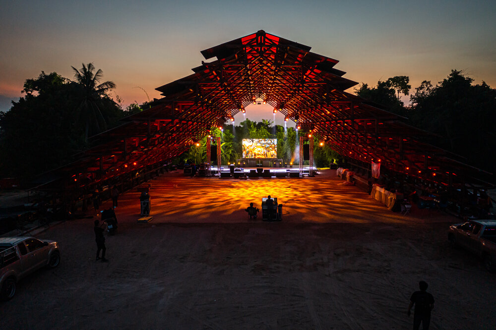 bangkok project studio constructs grand gable roof pavilion for ...