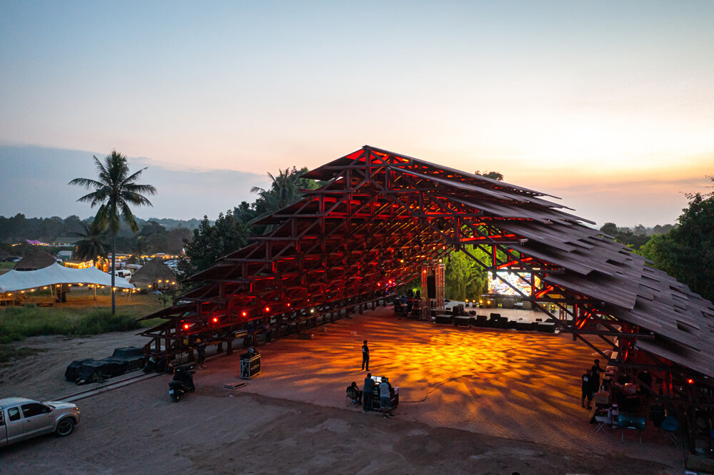 bangkok project studio constructs grand gable roof pavilion for ...