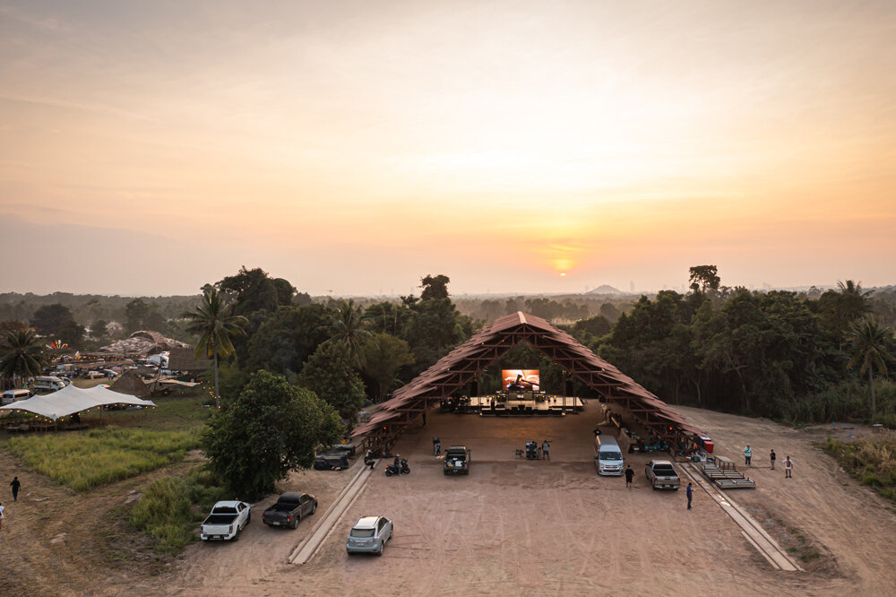 bangkok project studio constructs grand gable roof pavilion for ...