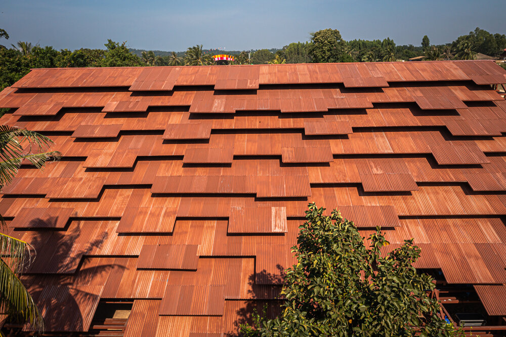 bangkok project studio constructs grand gable roof pavilion for ...