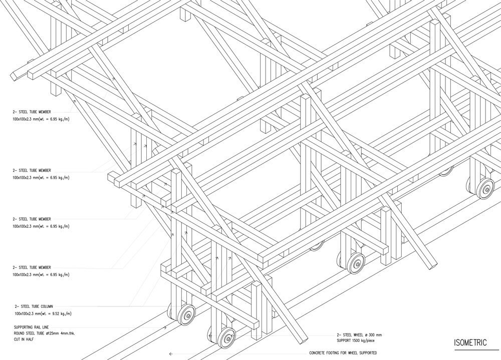 bangkok project studio constructs grand gable roof pavilion for thailand's festival