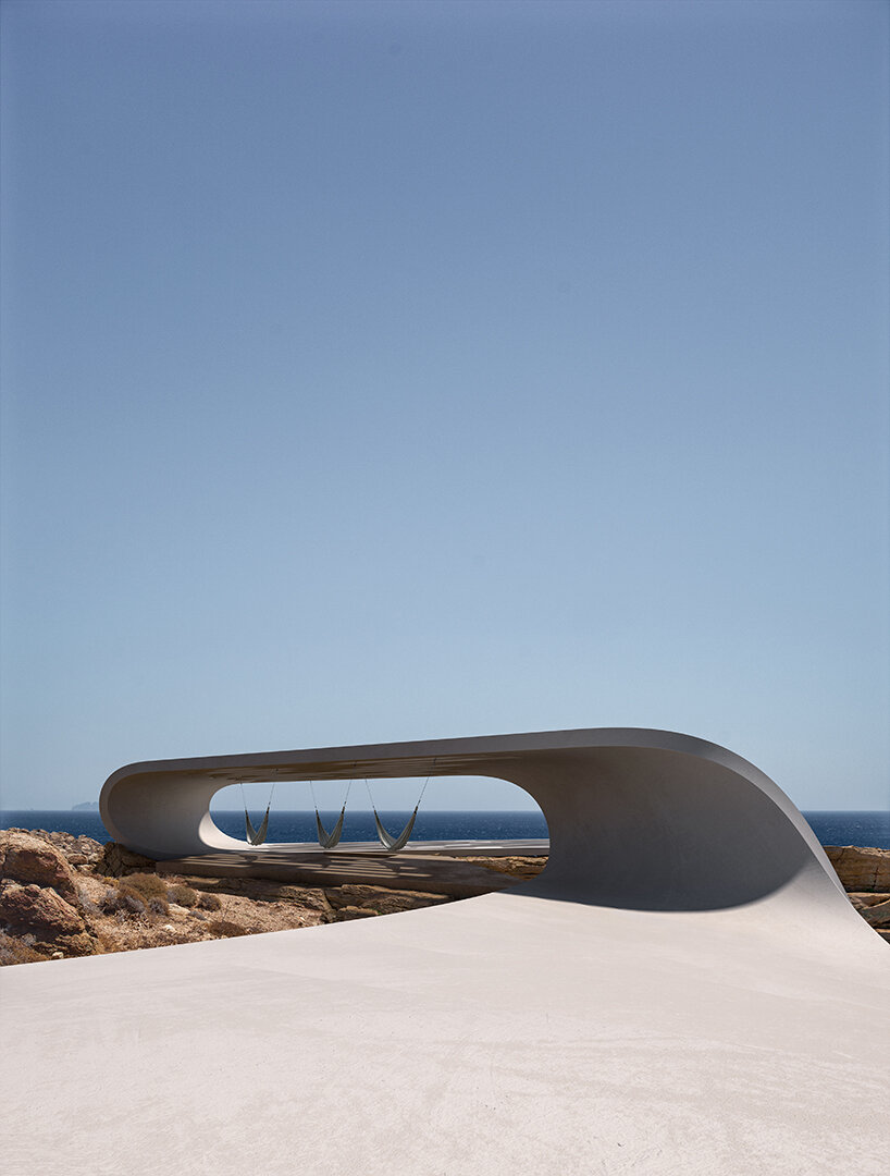 gnb architects' villa in mykonos unfolds like a ribbon toward the sea
