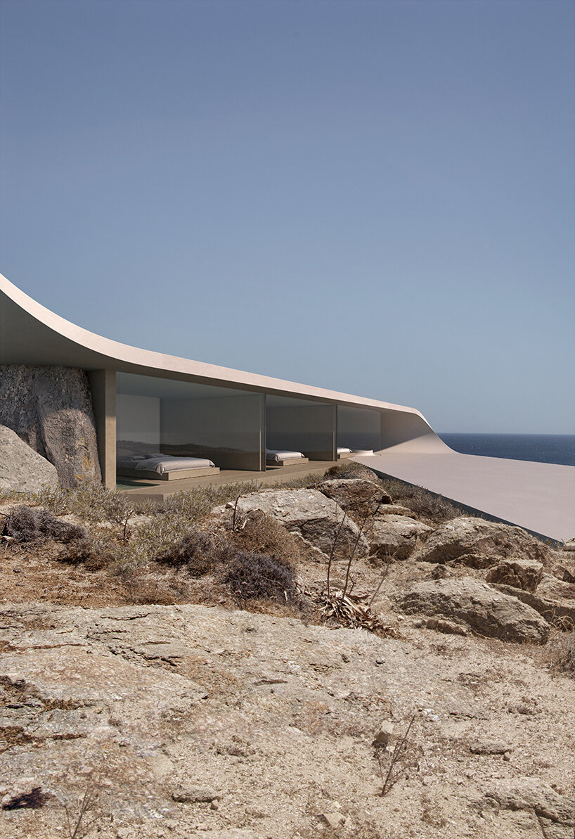 gnb architects' villa in mykonos unfolds like a ribbon toward the sea
