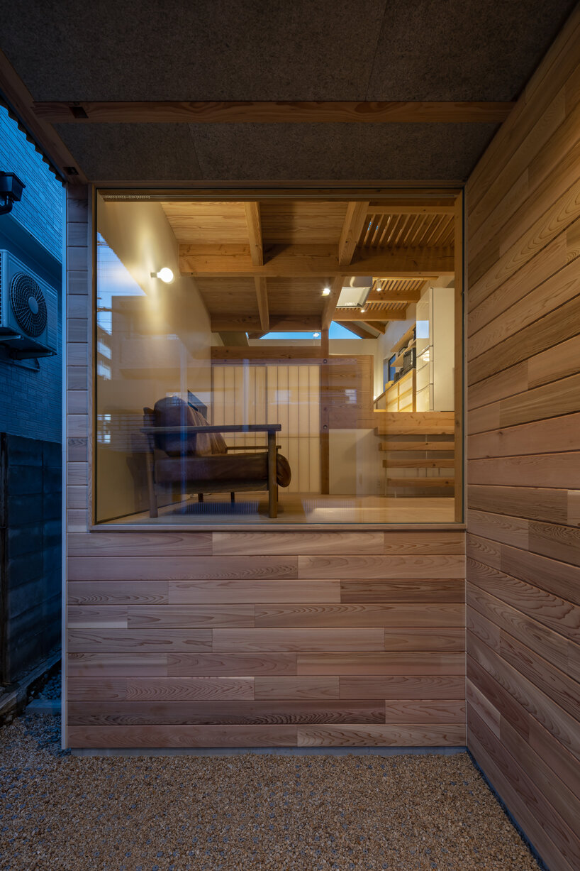 interconnected skipped floors outline compact toneyama house in japan
