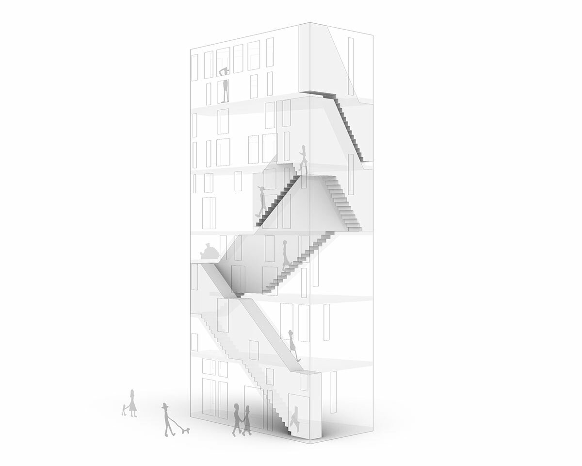 florian busch's nobori building rises as a narrow slice in tokyo