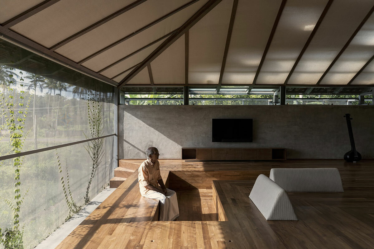 tiled rooftop amphitheater encloses wallmakers' nisarga art hub