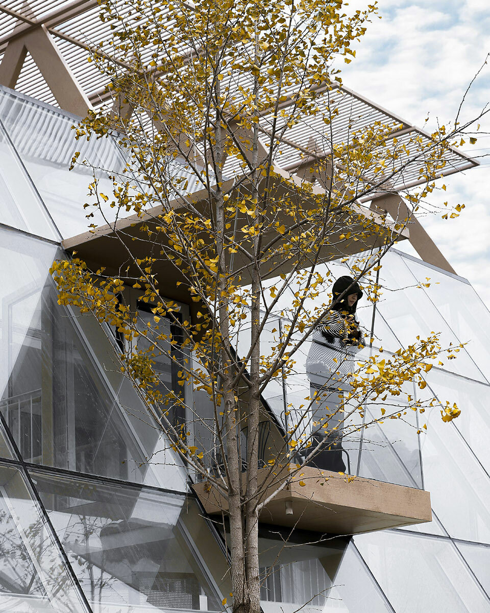 brick & cube architects' youli hotel glows within a mountain village