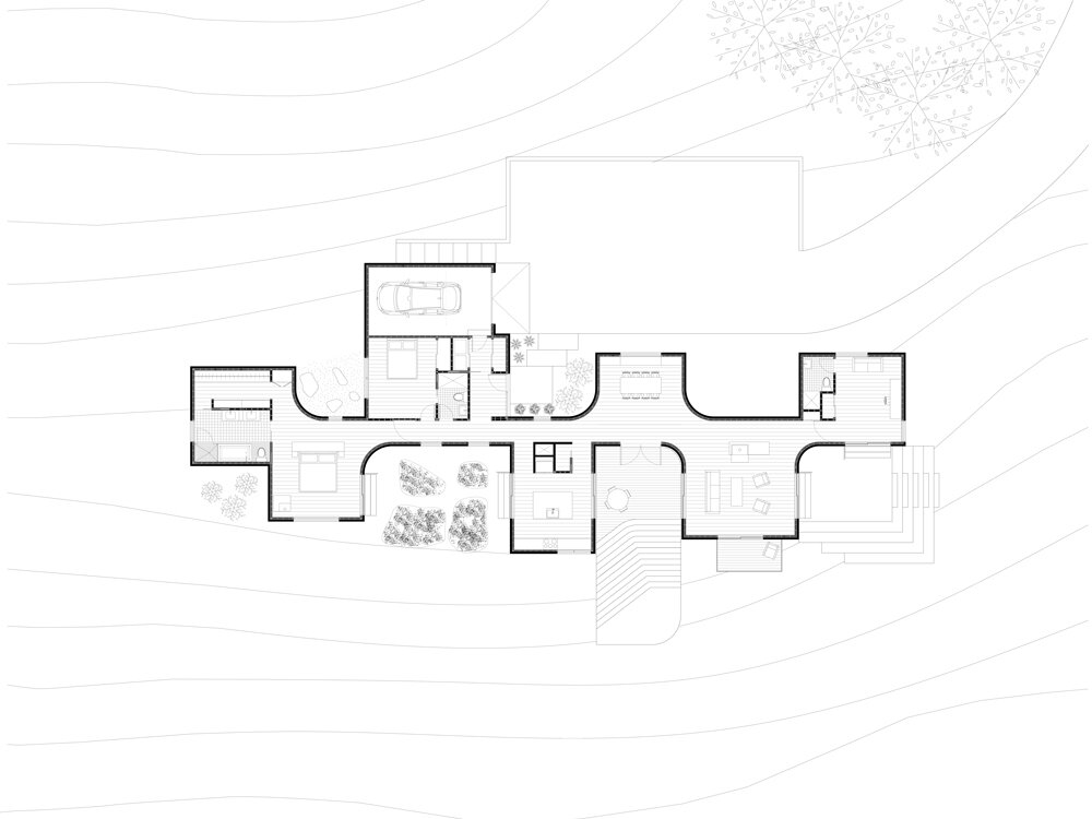 schaum/shieh's house in the US slides along natural contours to form ...
