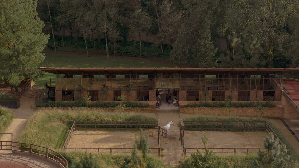 rustic horse stable by módica ledezma blends into its lush mexican setting