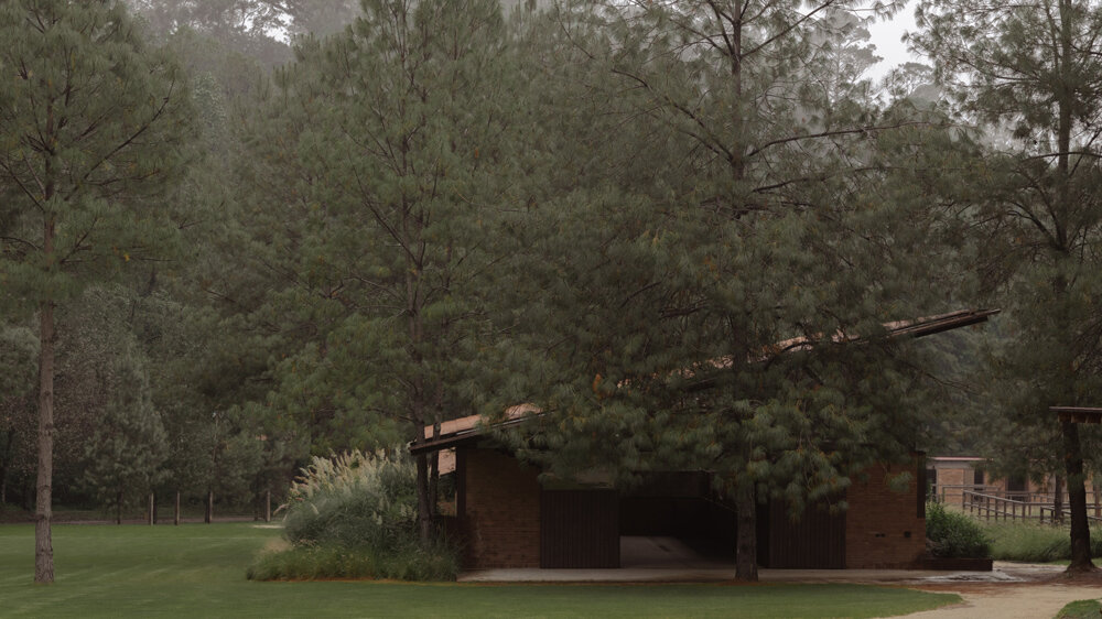 rustic horse stable by módica ledezma blends into its lush mexican setting