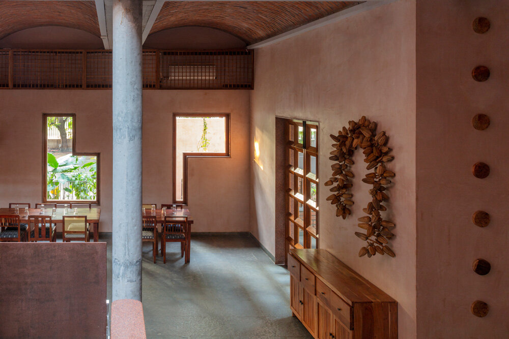 brick vaulted ceilings crown restaurant by sona reddy studio in india