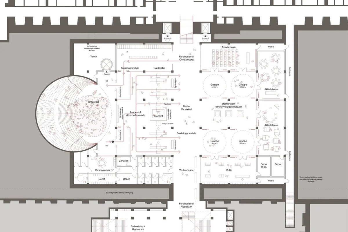COBE plans new danish parliament with underground amphitheater