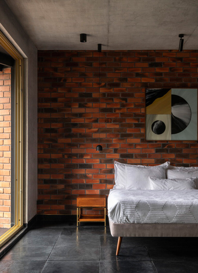 patterned brickwork enfolds residence by purple ink studio in india