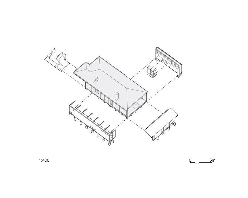 curious practice revives 'aru house' with brickwork & timber screens