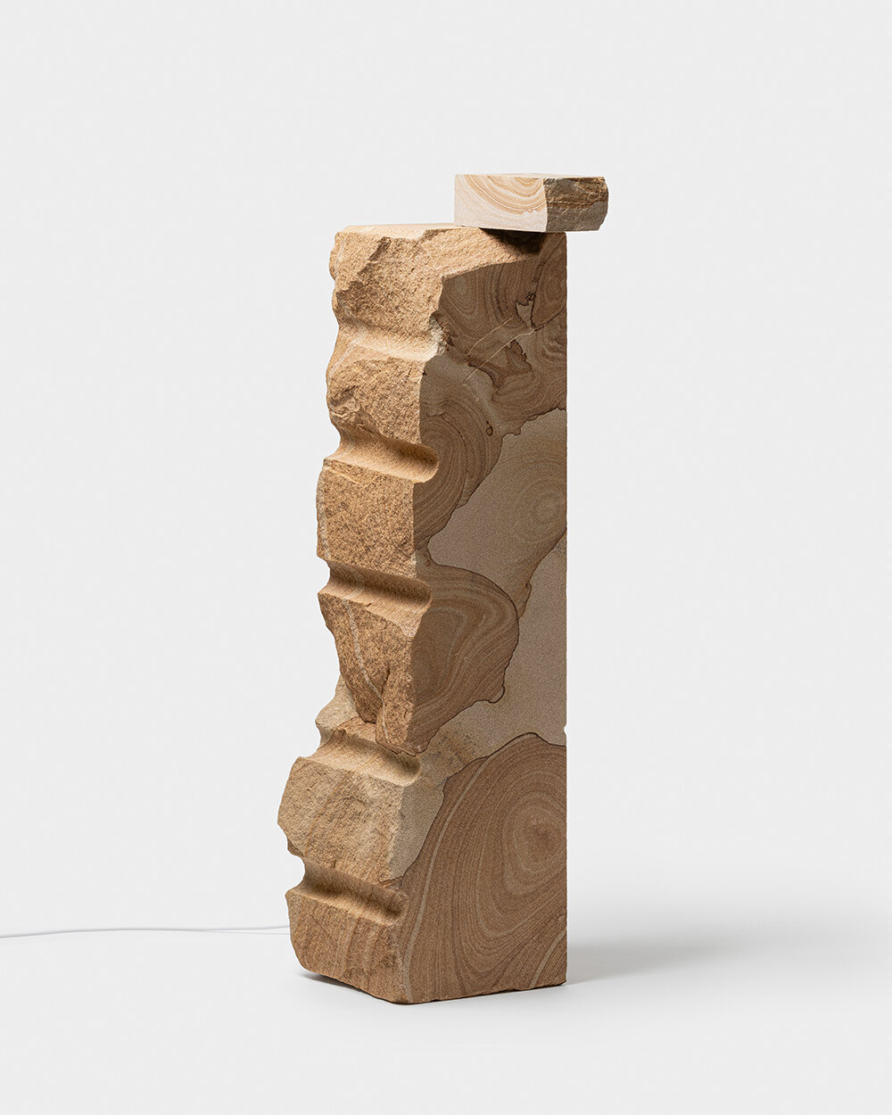 HB-AS sculpts lamps made of berea sandstone salvaged in ohio quarry
