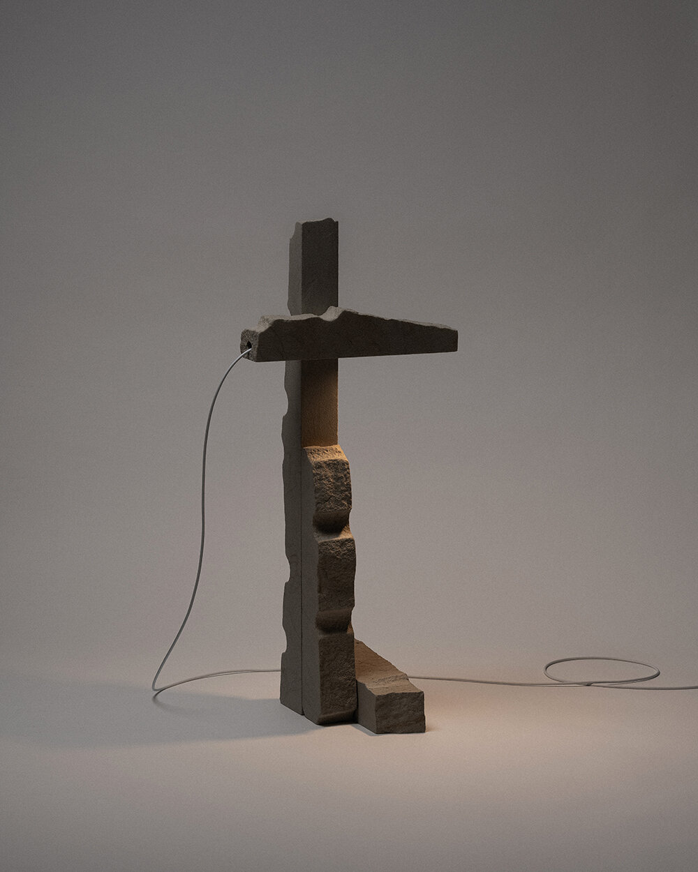 HB-AS sculpts lamps made of berea sandstone salvaged in ohio quarry