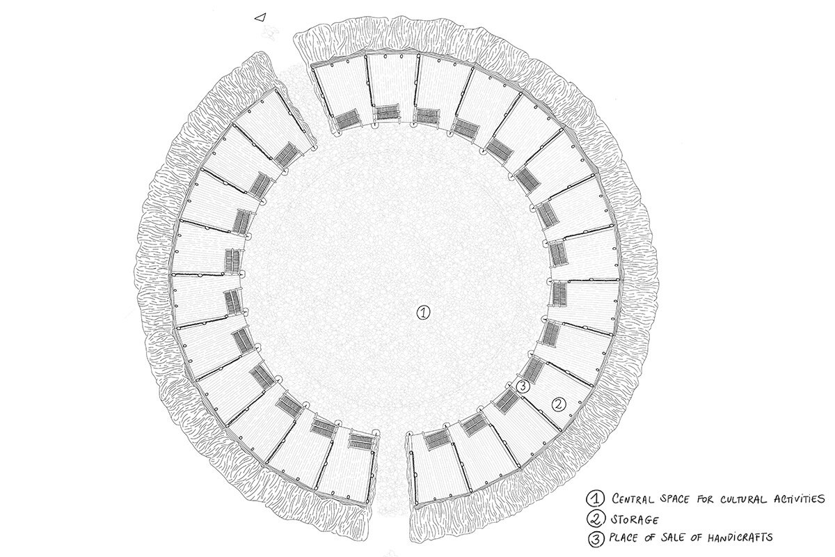 ecuador community builds thatched 'chaki wasi' handicrafts center