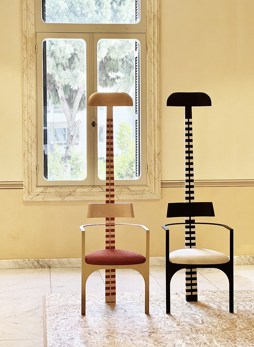 george geara's handcrafted ECHELLE chairs expand like a ladder