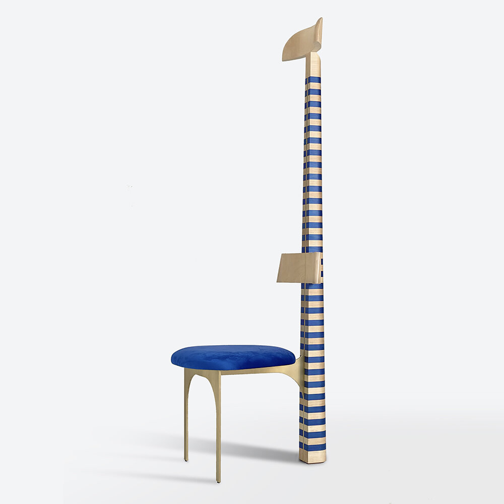 george geara's handcrafted ECHELLE chairs expand like a ladder