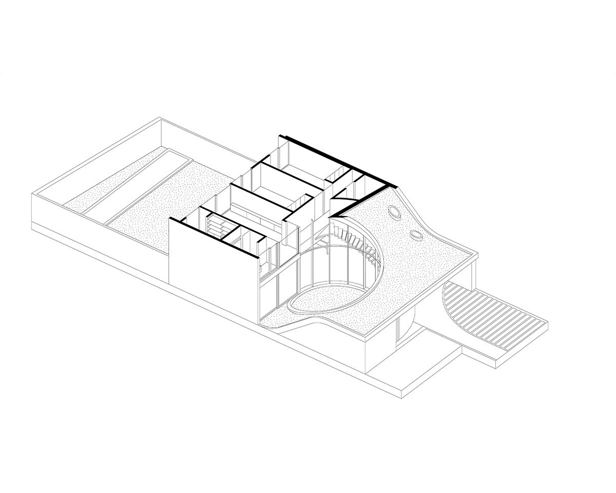 atelierM's grassy LuMa house encircles a century-old oak tree