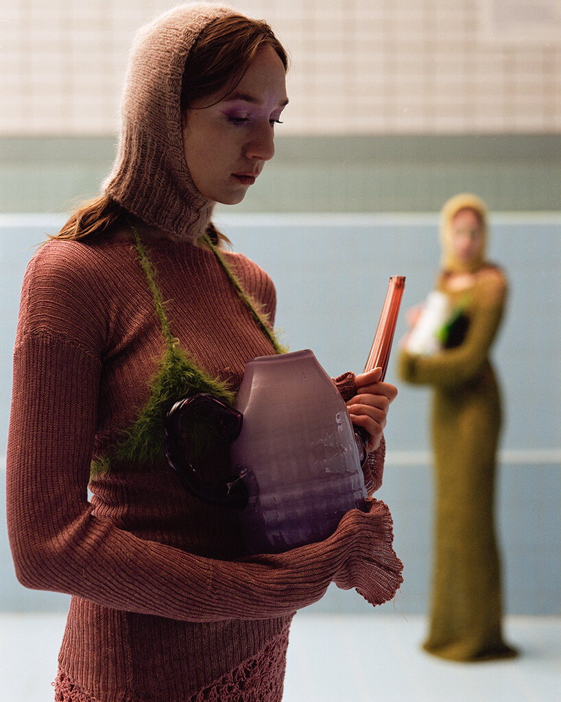 hand-sculpted glass can series THIRST turn watering into a sacred ritual