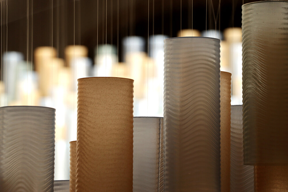 a thousand 3D printed pieces shape atelier DARN's RHUBARB sculpture