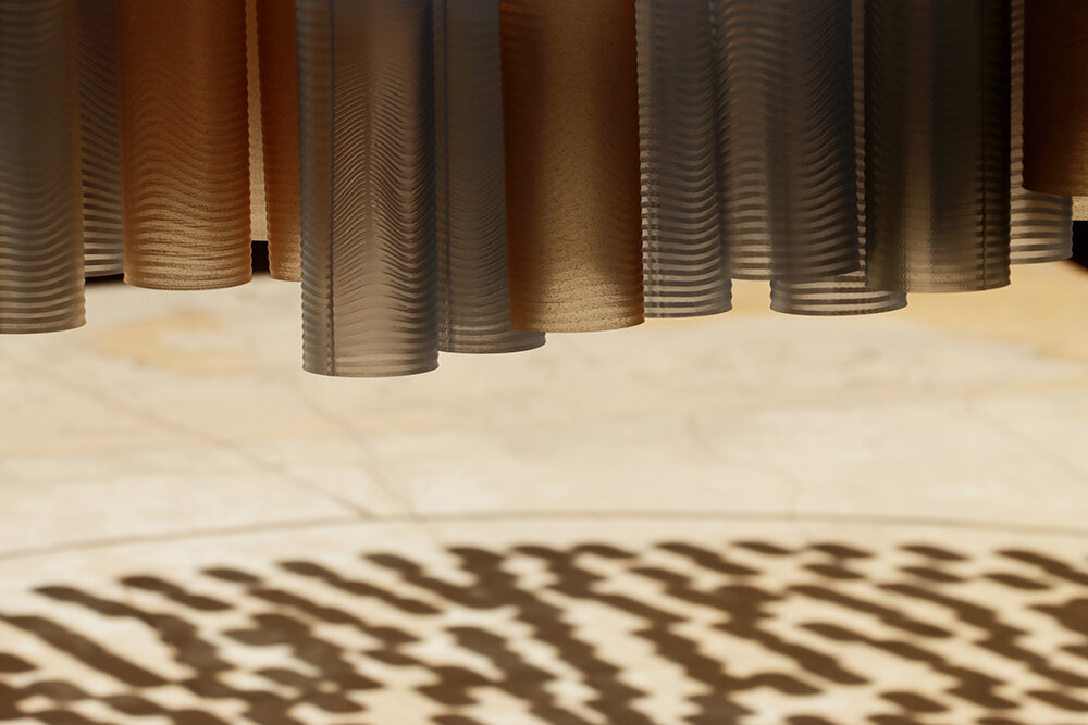 a thousand 3D printed pieces shape atelier DARN's RHUBARB sculpture