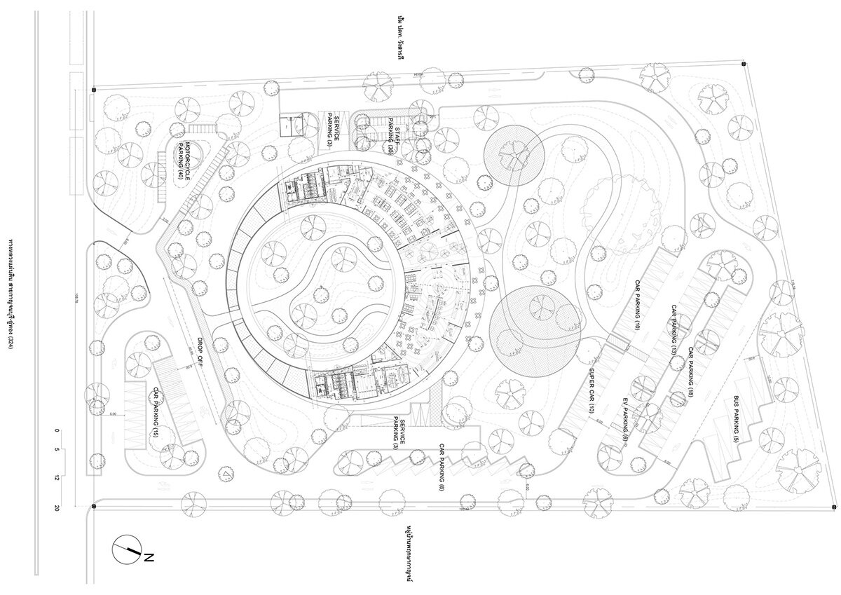 mobius studio designs 'egg yolk' shaped building in thailand