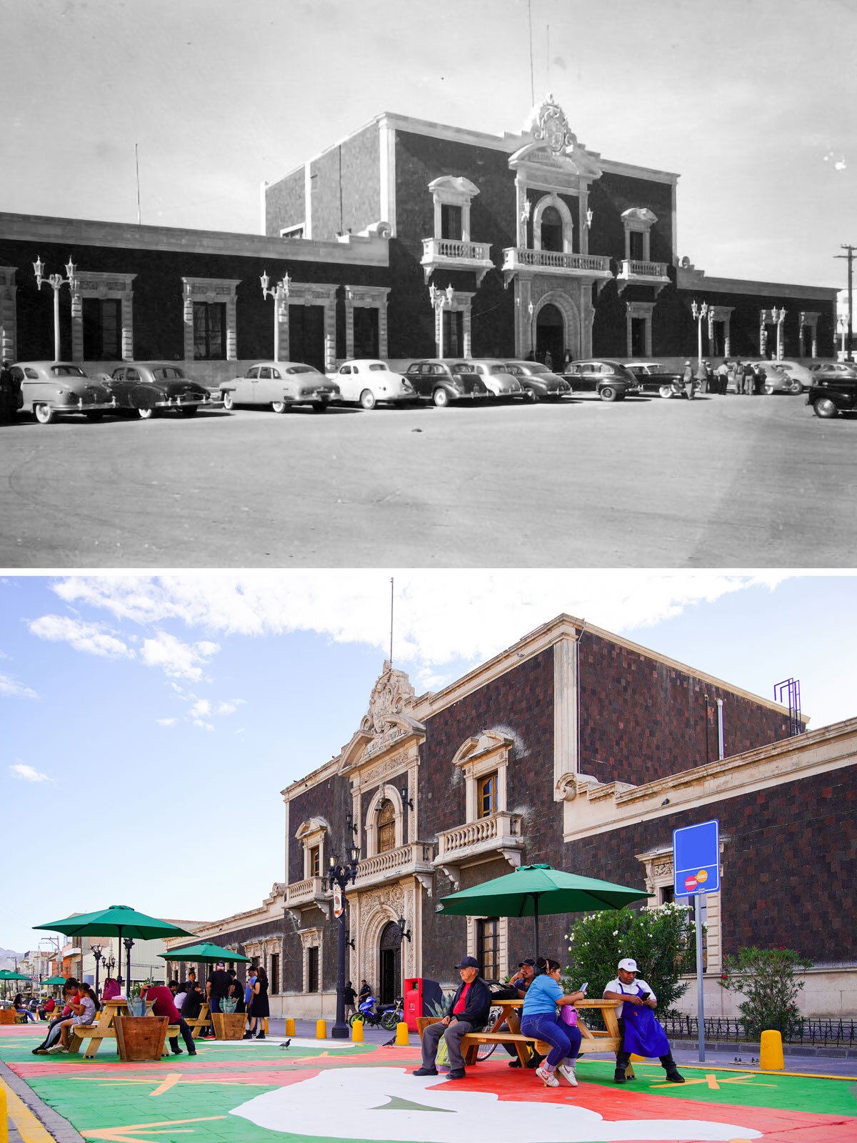 vibrant cactus motifs decorate ciudad juárez’s historic center