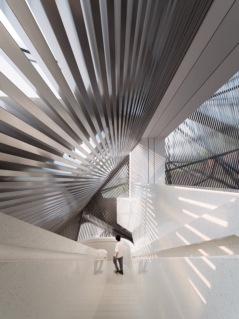 faceted glass curtain walls flood DJI's shenzhen origami-like flagship ...