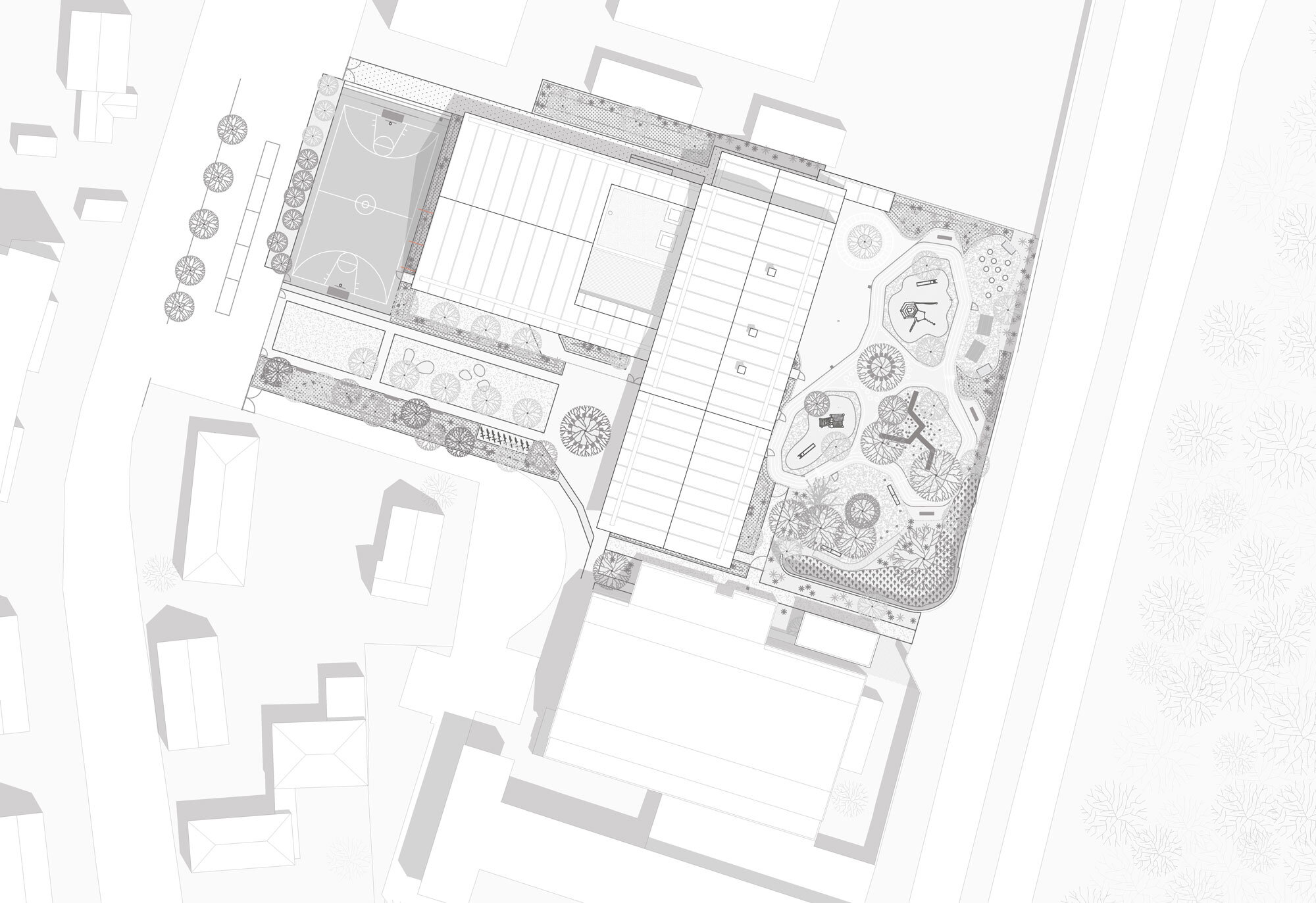 ALTA employs wood and straw for jean de la fontaine school's redesign