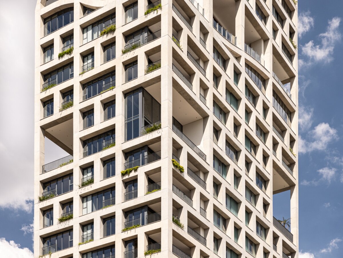 chamfered edges shape AGE 360 residential tower in brazil