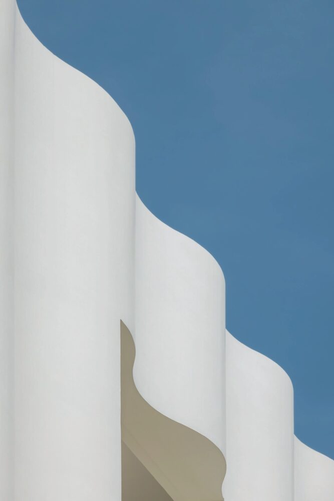 vertical wave-like white forms by onion envelop pattaya hotel